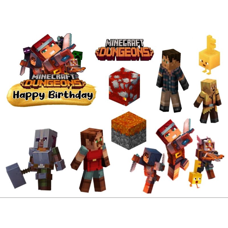MINECRAFT DUNGEONS CAKE TOPPER | Shopee Malaysia