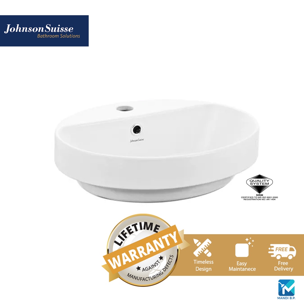 Johnson Suisse Gemelli Oval 450 Semi-insert Basins / Bathroom Basin ...