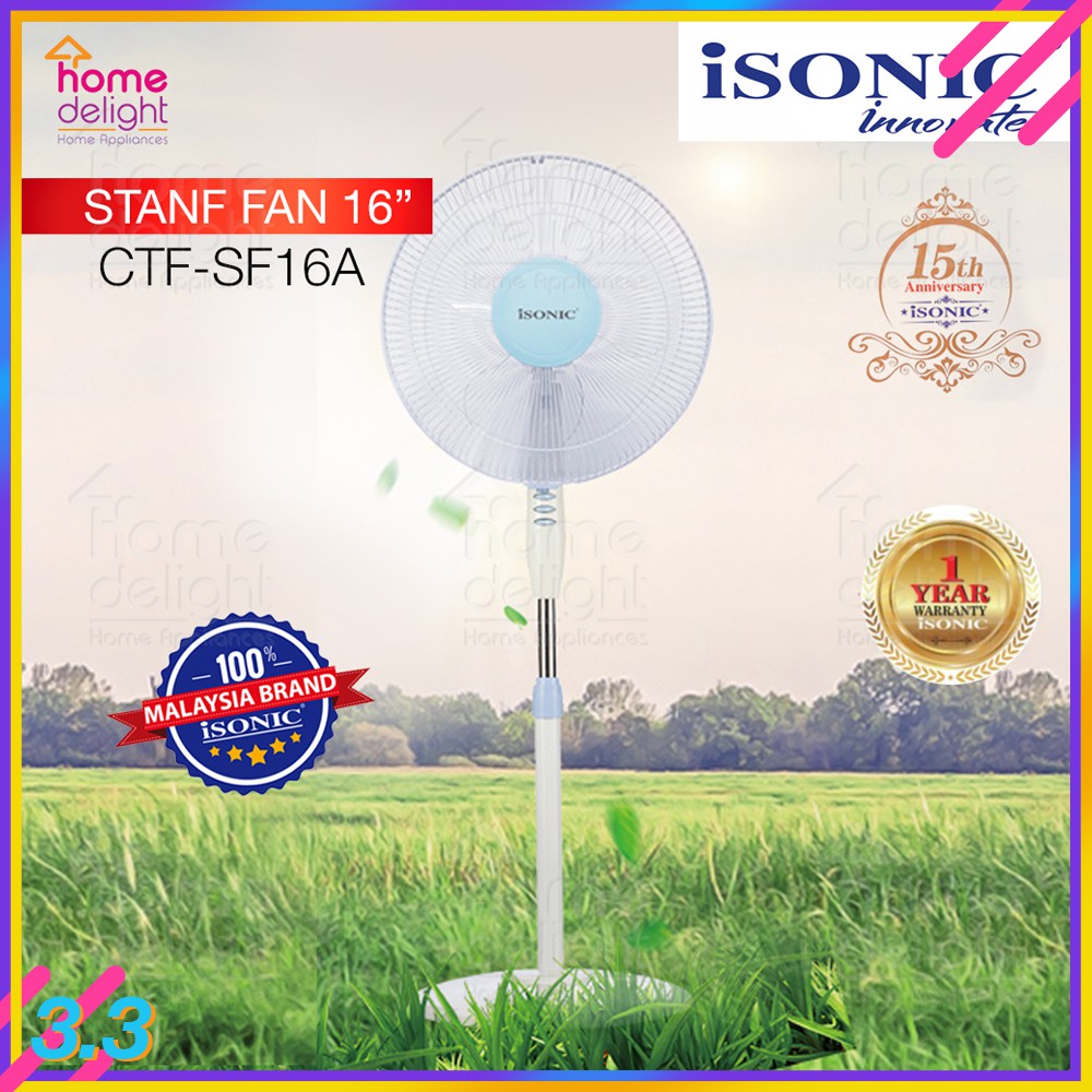 Stand fan 16" (midea, pensonic, khind, isonic) (mf-16fs10n, psf-45 ...