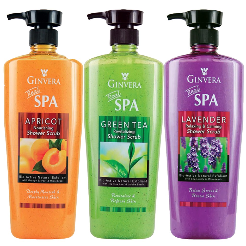 Ginvera 🌟 Real Spa 🌟 Apricot, Green Tea, Lavender Shower Scrub🌟Watsons ...