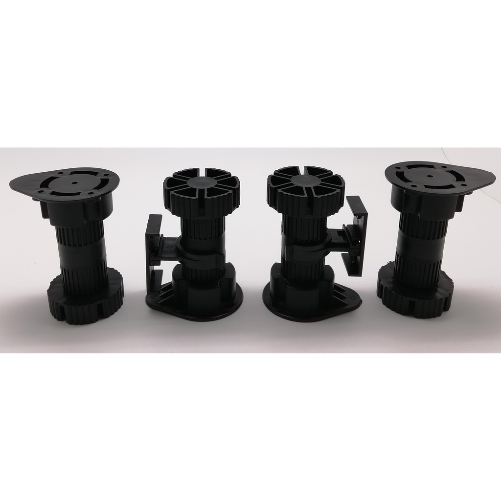 Black PVC Cabinet Leg Adjustable Height Furniture Bed Leg Feet Stand ...