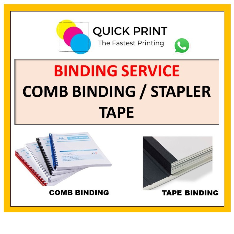 [FREE TRANSPARENT COVER] A4 Binding Type - Stapler Tape | Comb Binding ...