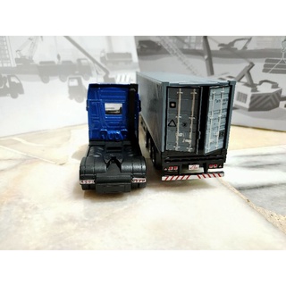 Lori kontena cargo tayar getah diecast model container truck pull back ...