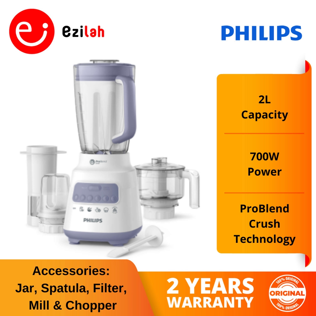 Philips Blender with Mill & Chopper (2.0L/700W) HR2223 | Shopee Malaysia