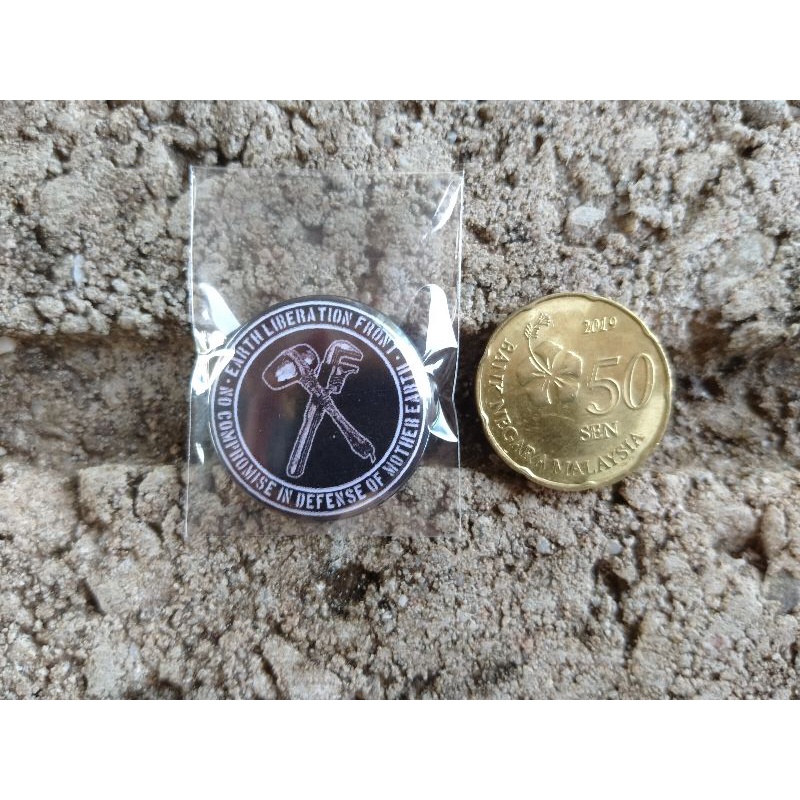 25MM EARTH LIBERATION FRONT LOGO BUTTON BADGE [ELF] | Shopee Malaysia