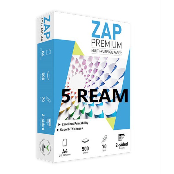 ZAP Premium A4 Paper 70gsm 500sheets (Carton) | Shopee Malaysia