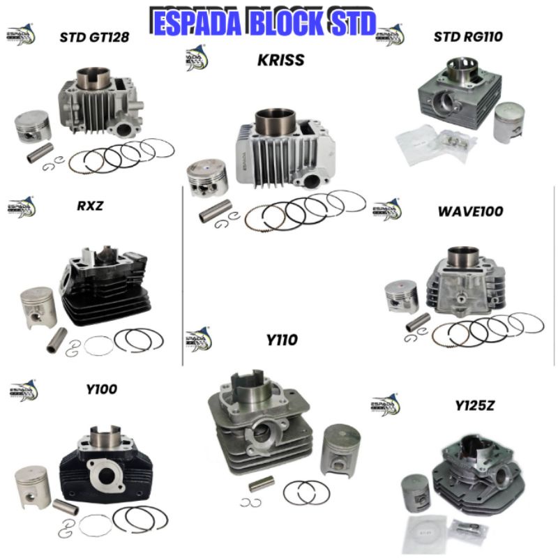 BLOCK STD (ESPADA)GT128/KRISS/RG110/RXZ/WAVE100/Y100/Y110/Y125Z ...