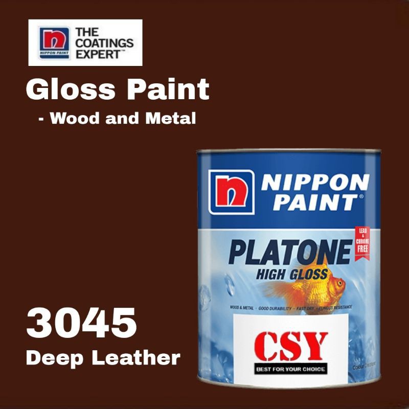 NIPPON PAINT Platone High Gloss 5 Liter 3045 Deep Leather | Shopee Malaysia