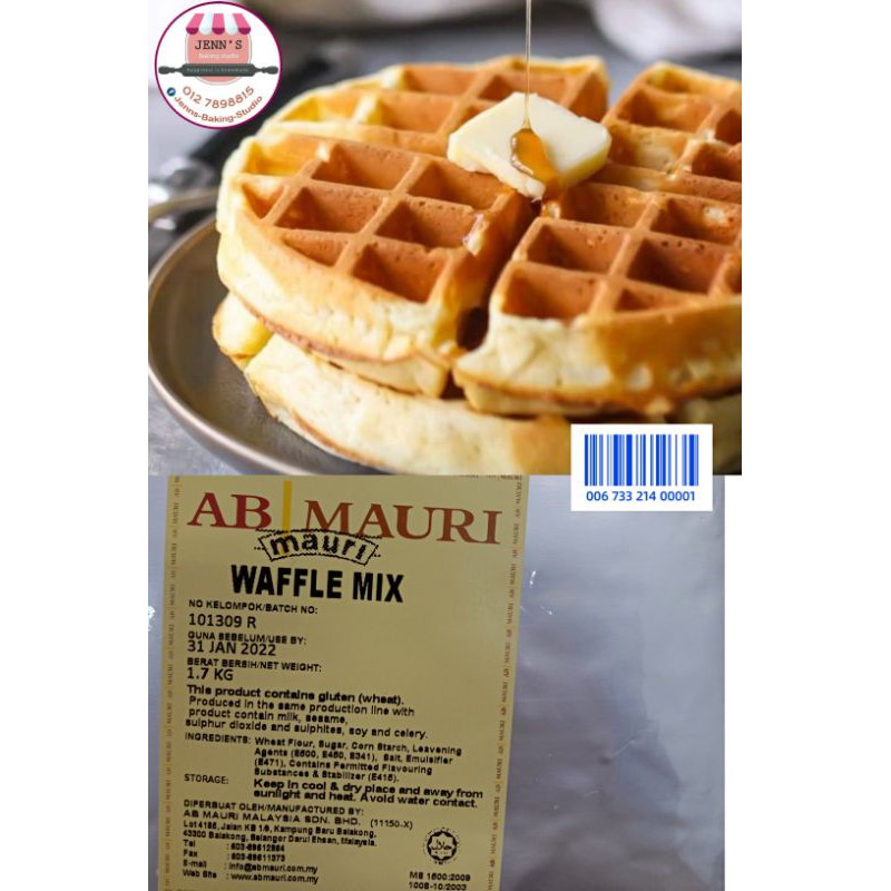 HALAL AB MAURI WAFFLE MIX 1.7KG / 500G 华夫饼预拌粉 TEPUNG WAFFLE CRISPY ...