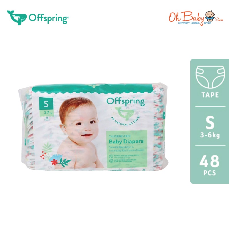 Offspring Fashion Tapes Diapers S 3-7kg (48 Pcs) | Shopee Malaysia