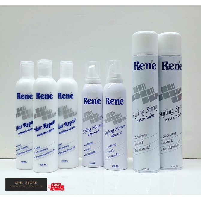 Rene Styling Hair Spray Extra Hold 420ml / Rene Styling Mousse Extra ...