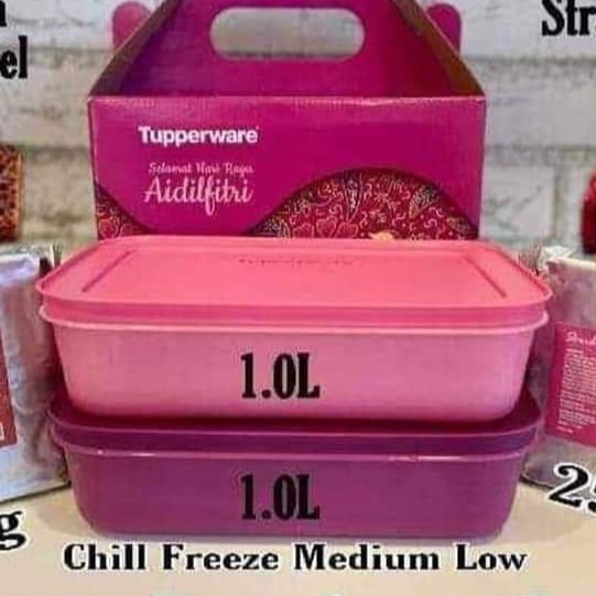 Tupperware Chill Freeze Medium Low 1Liter (1 Piece ) Pink | Shopee Malaysia