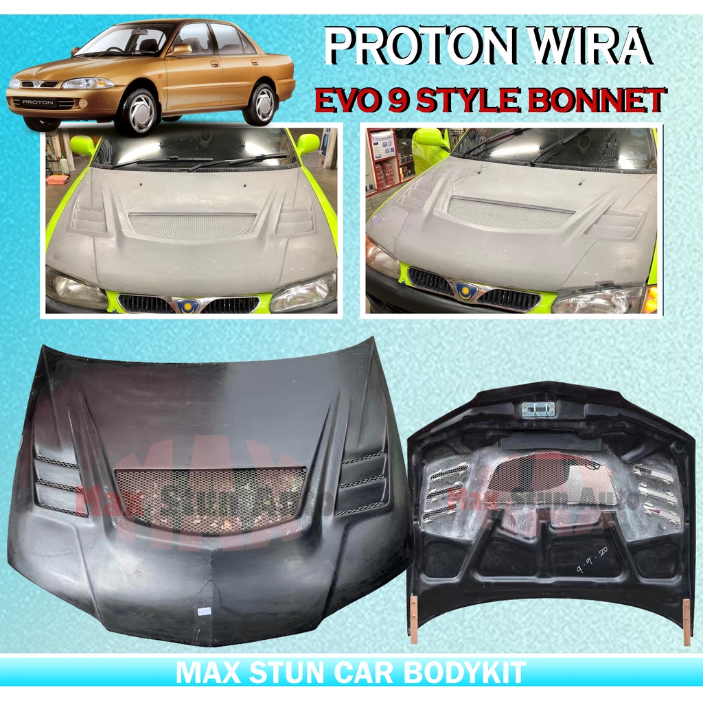 PROTON WIRA SEDAN SALOON WIRA AEROBACK SATRIA EVO9 STYLE FRONT BONNET ...