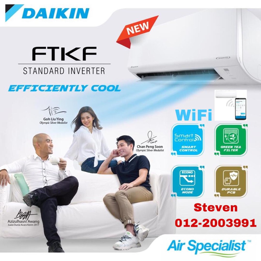 Daikin ftkf-a series 1.0hp-2.5hp inverter wall mounted air conditioner ...