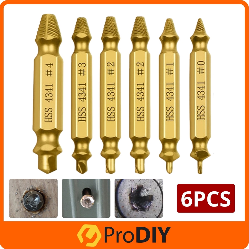 4 / 5 / 6pcs Material Damaged Screw Extractor Drill Bits Guide Set ...