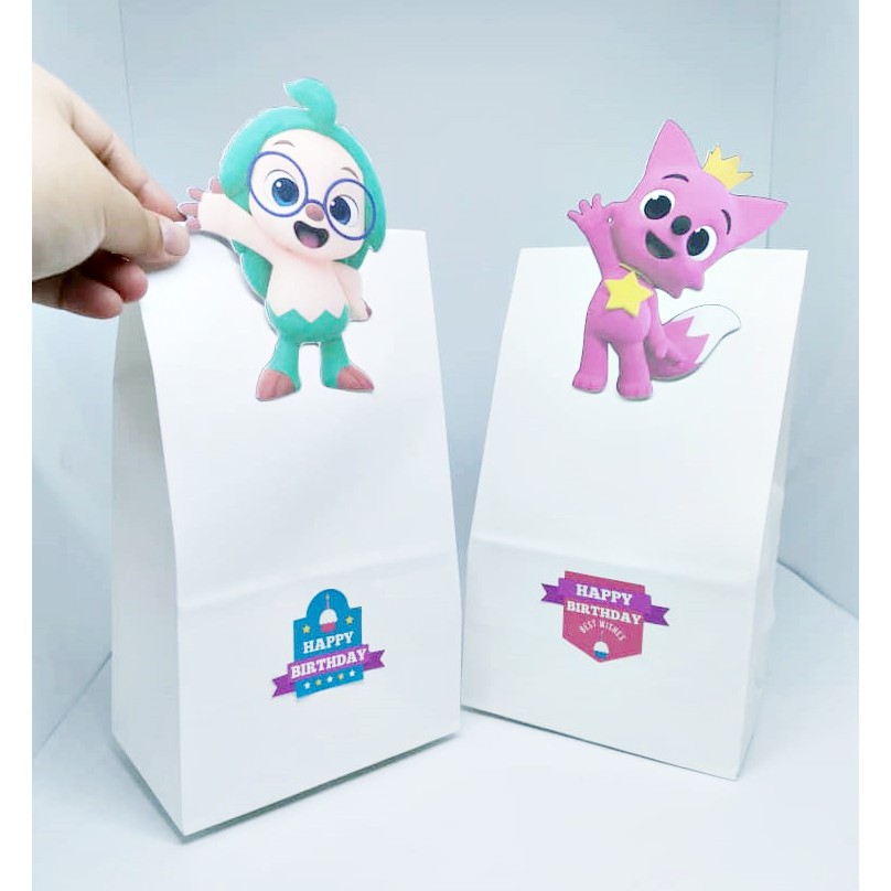 Pinkfong and Hogi Theme Goodibag Paperbag for Birthday Party set of 10 ...