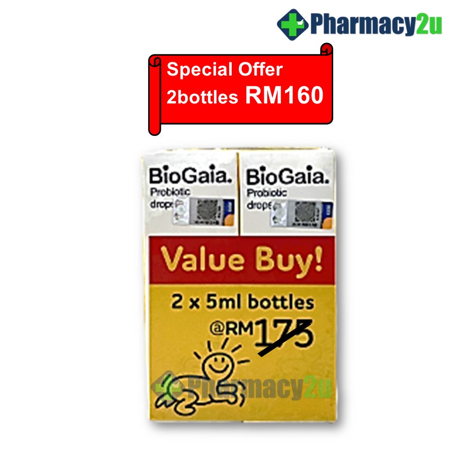 (ICE PACK INCLUDED) BIOGAIA PROBIOTIC DROPS 5ML/5MLX2 *EXP04/2024 ...