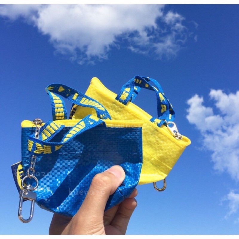Ready Stock IKEA KNOLIG Bag KNÖLIG Bag Keychain Bag with Zip Blue Coin ...
