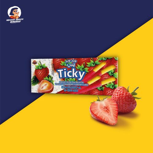 Ticky Two Tone Biscuit Yoghurt Strawberry Flavour Flake imported from ...