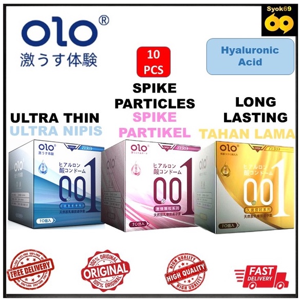 OLO 001 Condom Classic Ultra Thin Anatomic Long Lasting Dotted Hyaluronic Acid 10pcs/Box Kondom ...