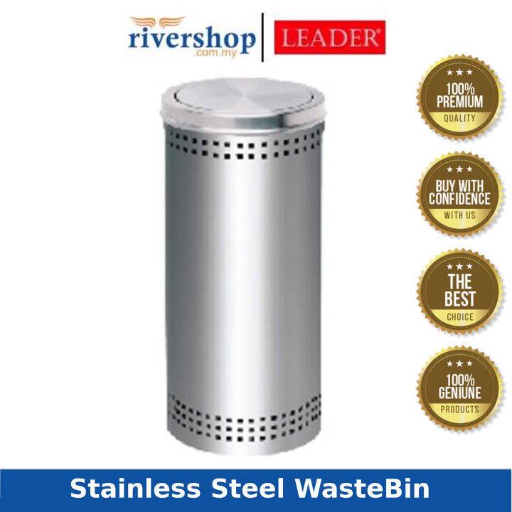 LEADER Stainless Steel Dustbin (Flip Top) Rubbish Bin Trash Can RFT-062 ...