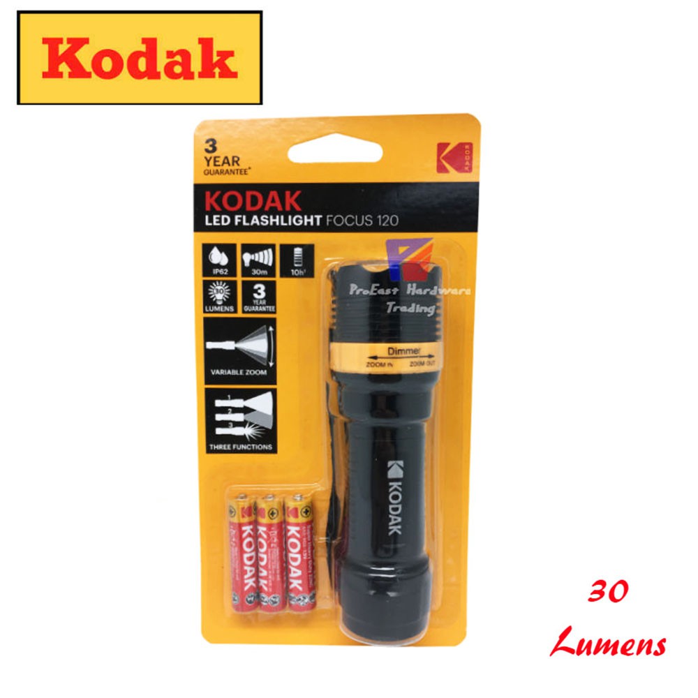 Kodak LED Flashlight/Torchlight Focus 120 30L(30lumens/WITH 3xAAA ...