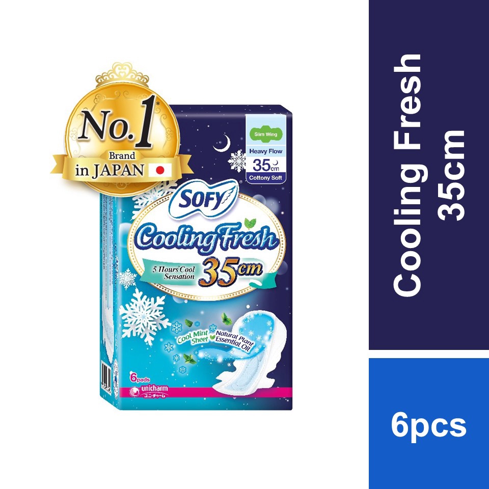 SOFY Cooling Fresh Night Slim Wing 35cm x 6s | Shopee Malaysia