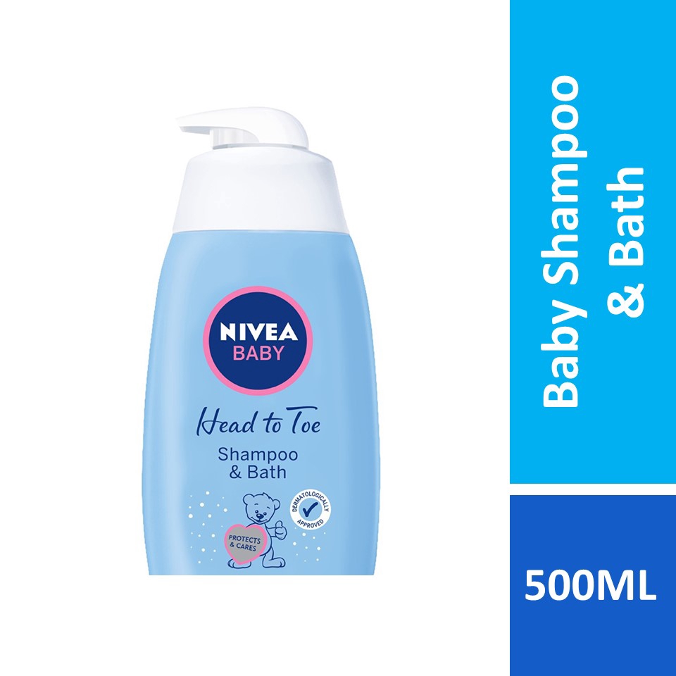 NIVEA Baby Head To Toe Shampoo & Bath (500ml) | 2 in 1 | Tear Free | No paraben | No colorant ...