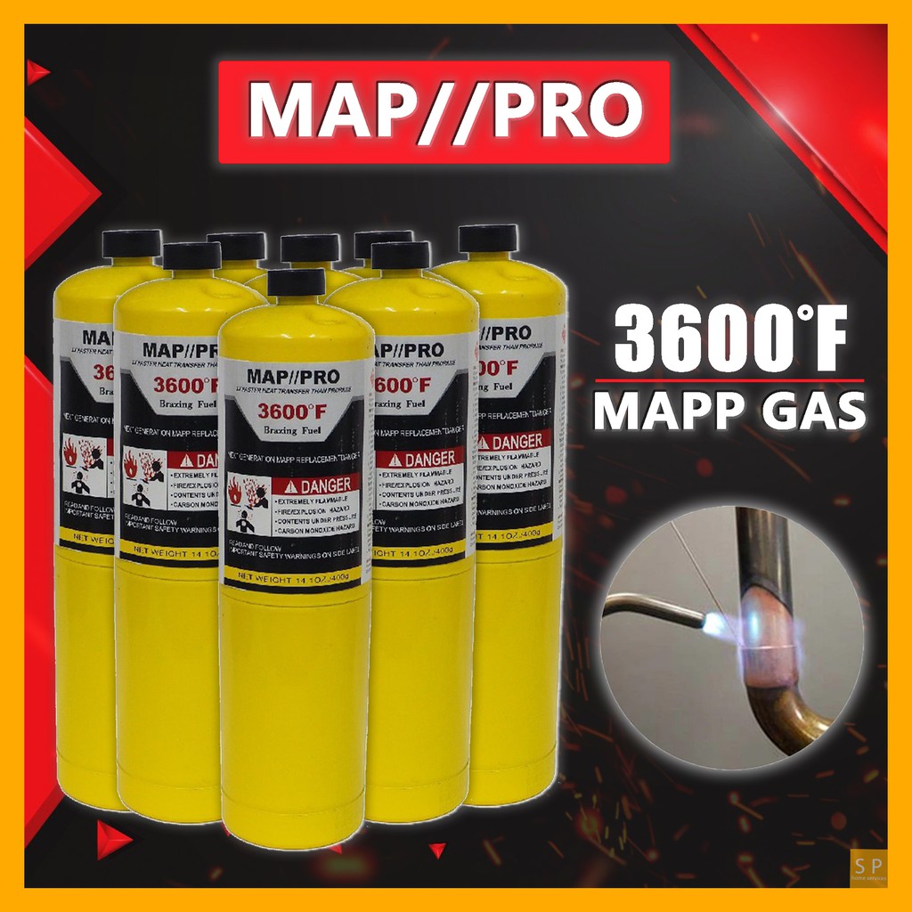 Mapp Gas Cylinder 3600F MAP//PRO Brazing / Welding / Soldering | Shopee ...