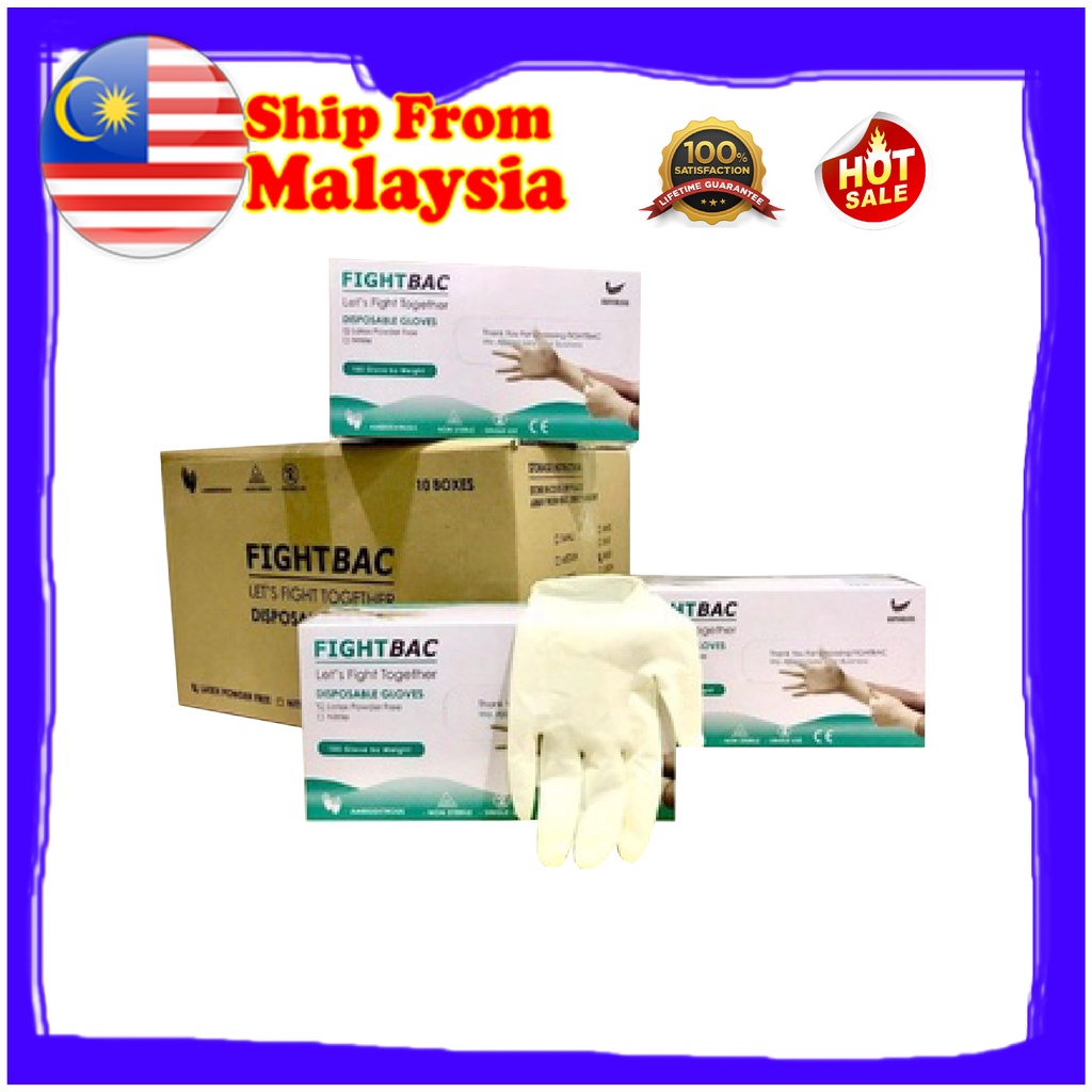 Sarung Tangan Getah Glove Latex Powder Free Discolour Carton | Shopee ...
