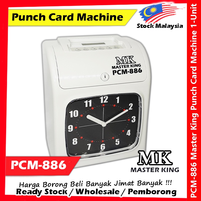 Master King Time Recorder Punch Card Machine Standard Punch Card Mesin ...