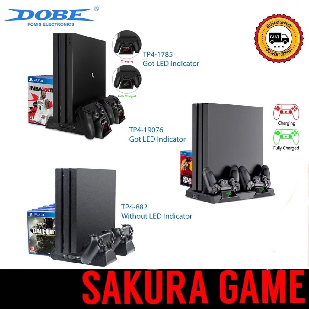 PS4 Dobe Slim / Pro / First Model Multifunction Cooling Stand With LED ...