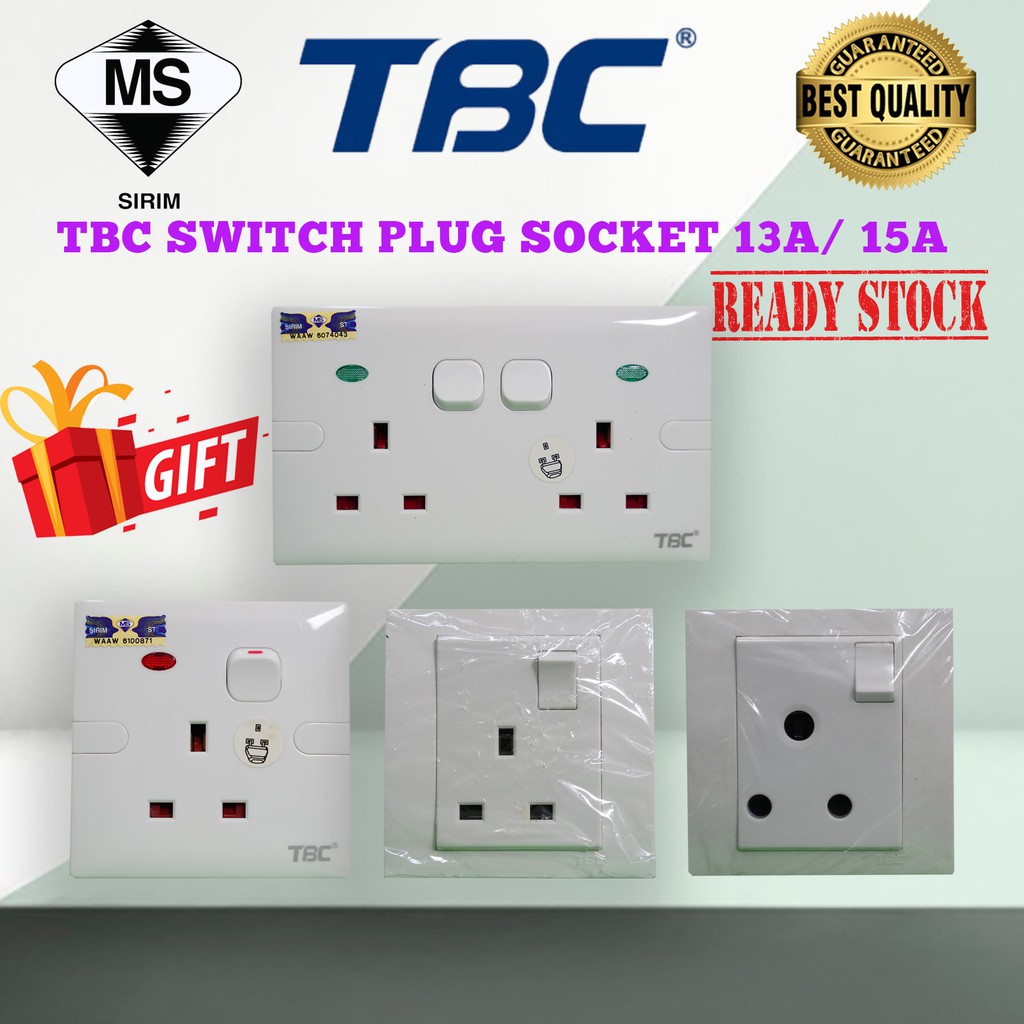 TBC 15A ( 15A 250V ) 13A ( 13A 250V ) SWITCH SOCKET / PLUG SOCKET ...