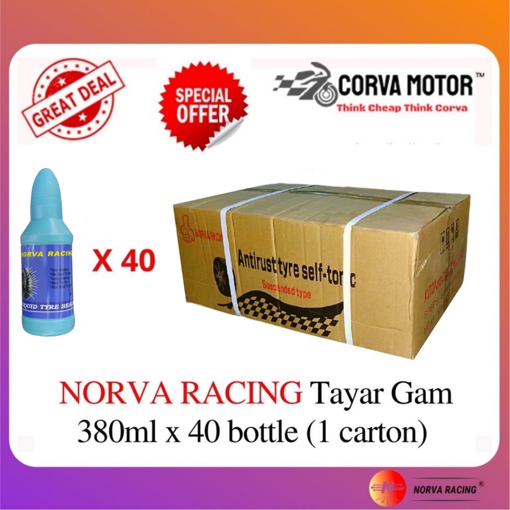 Corva Motor Norva Racing Tayar Tubeless Gam Tayar Gam 380Ml Ubat Tayar ...