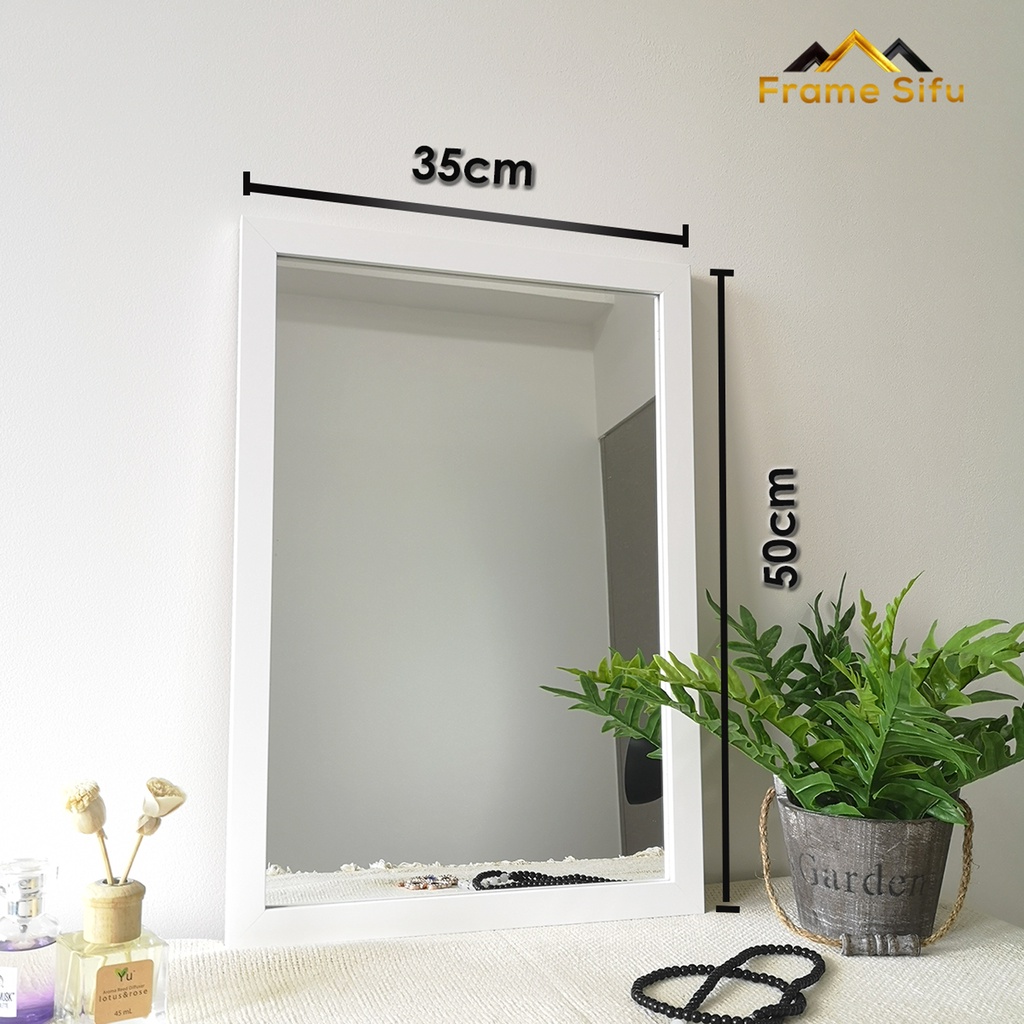 Mirror with wooden Frame 1.5ft X 1ft | Shopee Malaysia