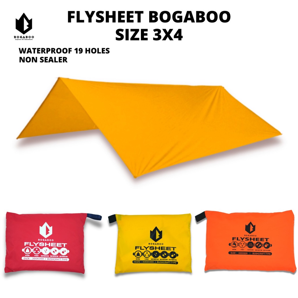 TENDA Flysheet 3x4 Meters 19 Loop Waterproof - Camping Protector Tent ...