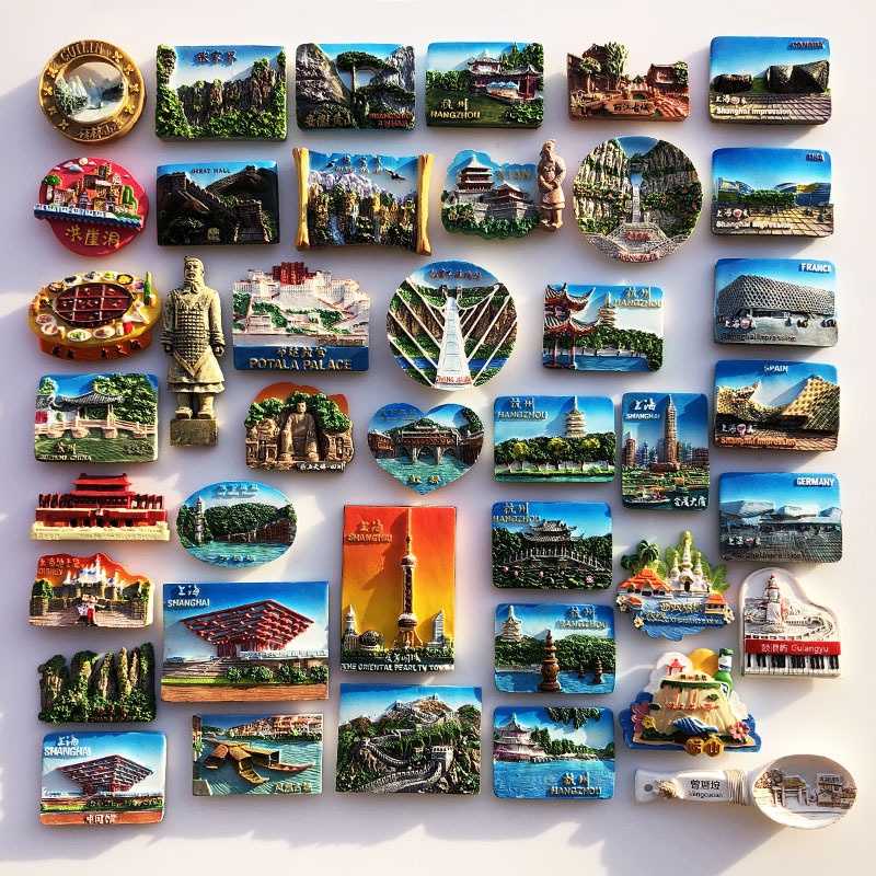 Creative China Famous Scenic Spot Fridge Magnet Personality 3D Magnetic ...