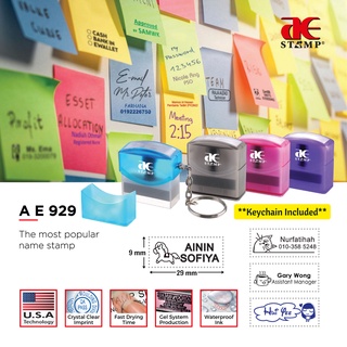 Custom Made Pre-Inked Stamp AE929 |stamp chop gel custom cop nama stamp stamp chop custom made ...