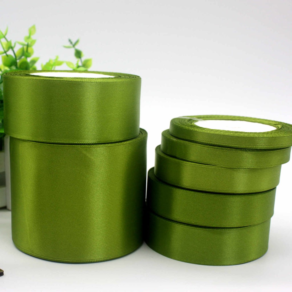 Olive Green - Ribbon Satin ( 22 meter ) | Shopee Malaysia