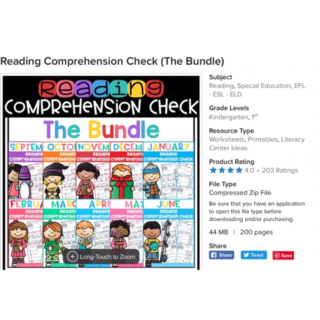 Printable *Reading comprehension check (the bundle) | Shopee Malaysia