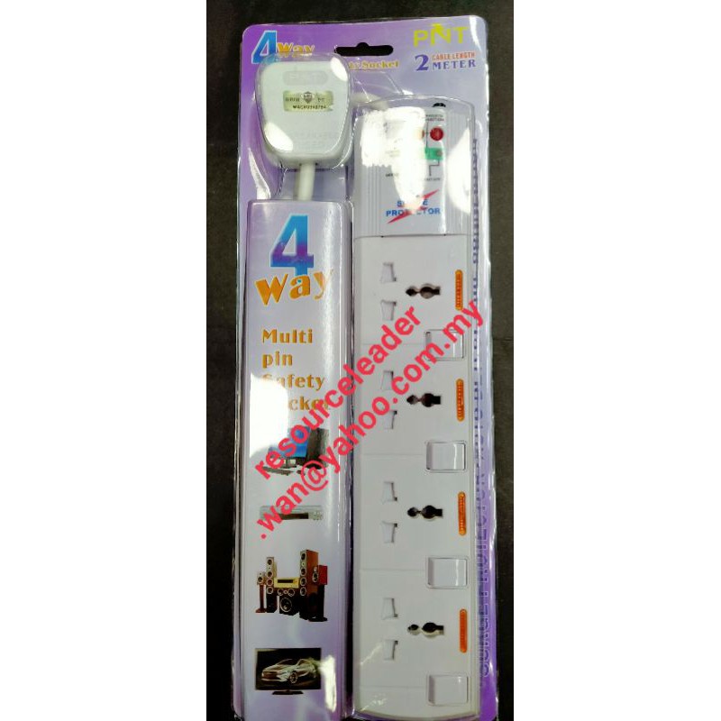 Multiple Extension Socket@4 Way extension. | Shopee Malaysia