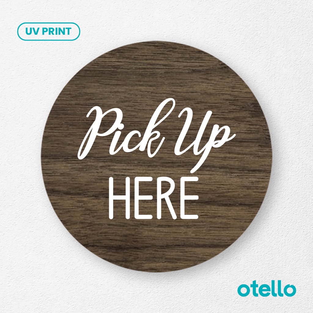 KAYU Signage Pick Up Here Sign Board Wood Board Label Board Paste Cafe ...