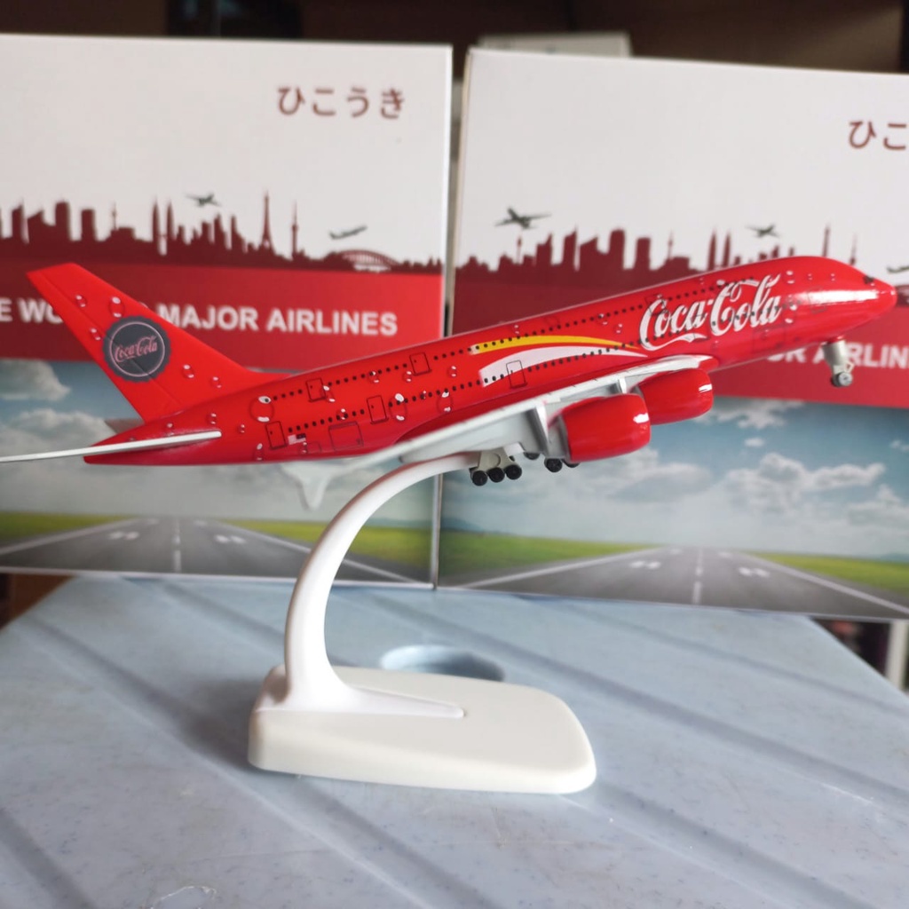 COCA COLA A380 Aircraft Model 16cm Die-cast Metal Airplane | Shopee ...