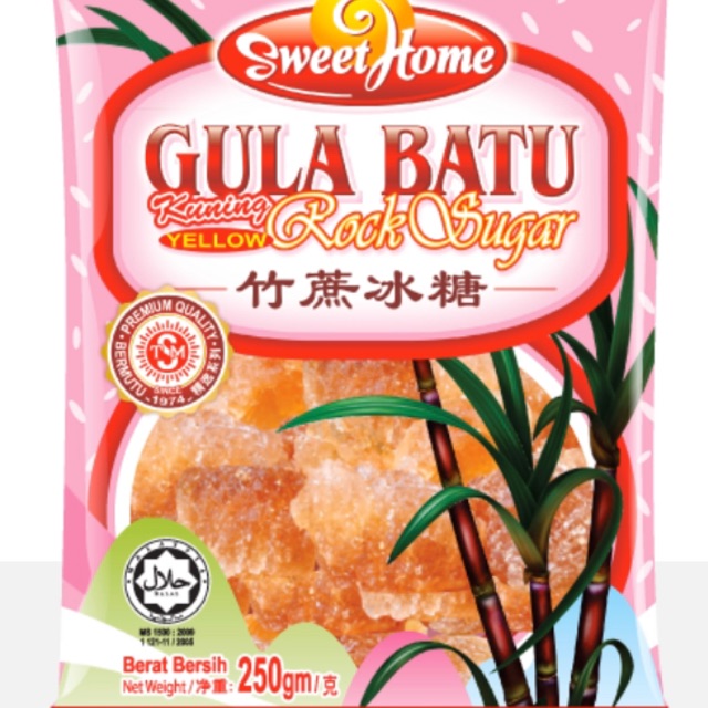 Gula Batu Kuning 250g / Yellow Rock Sugar 250g / 竹蔗冰糖 250g | Shopee ...