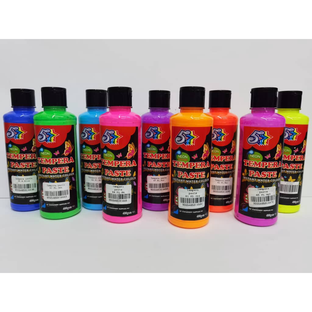 Five Star Tempera Paste Instant Water Colour 400ml (Neon Colour ...