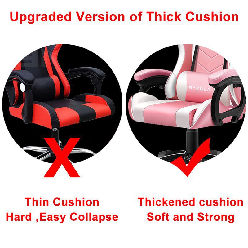 Sakula Kerusi Gaming Murah Office Chair Gaming Chair Pink 7GfW | BeeCost