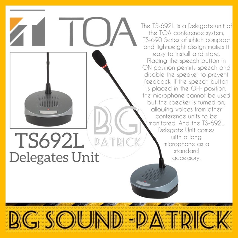 TOA TS692L Delegates Unit With Long Microphone Conference | Shopee Malaysia