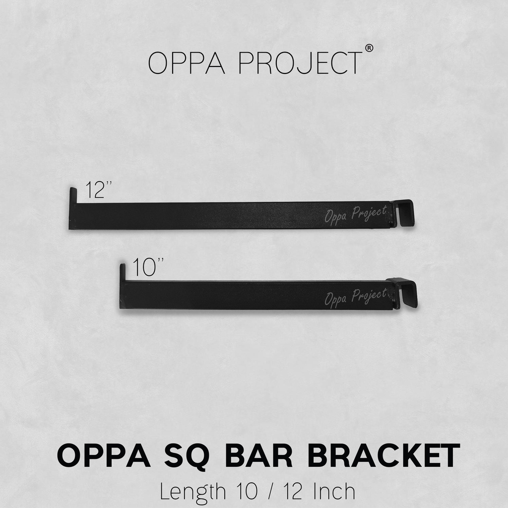 OPPA PROJECT [READY STOCK] 1Pc Matt Black Square Bar Bracket 10 Inch ...