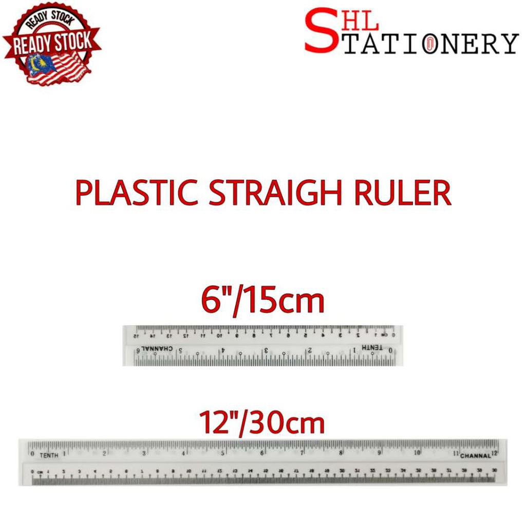 Plastic Straight Ruler 6" 15cm / 12" 30cm Bendable / Soft / Flexible ...