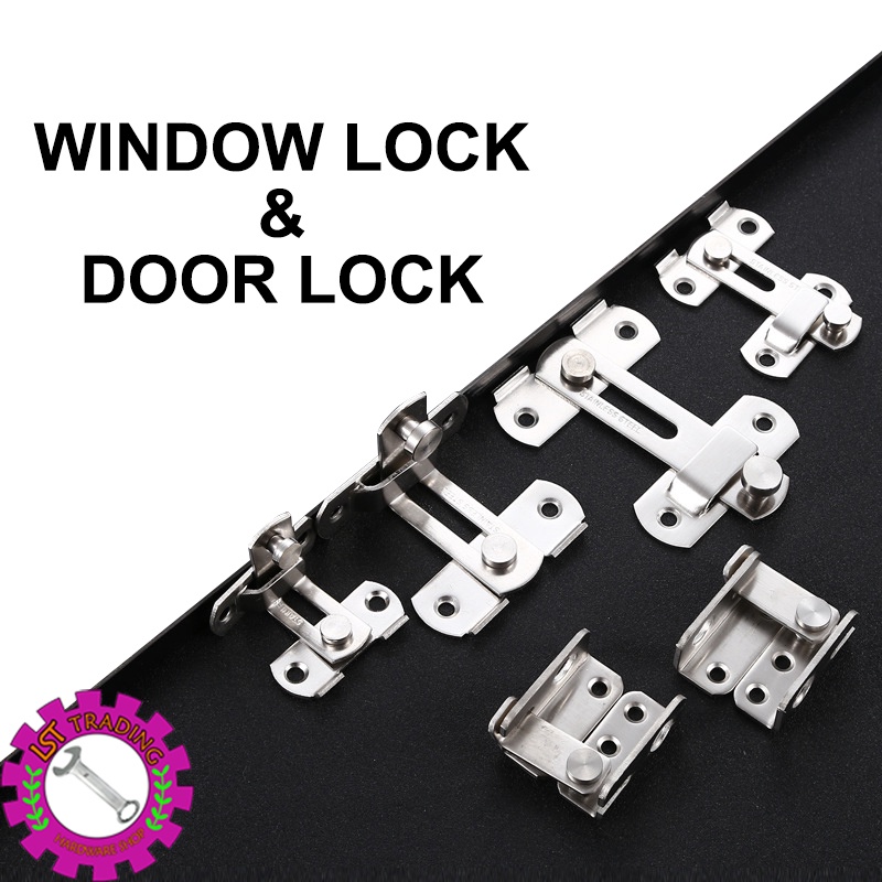 STAINLESS STEEL SWING LOCK / L TYPE SWING LOCK / WINDOW LOCK / KUNCI ...